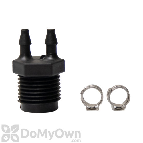 Plastic Double Hose Barb with Clamps for Foamer Simpson (part #6b ...